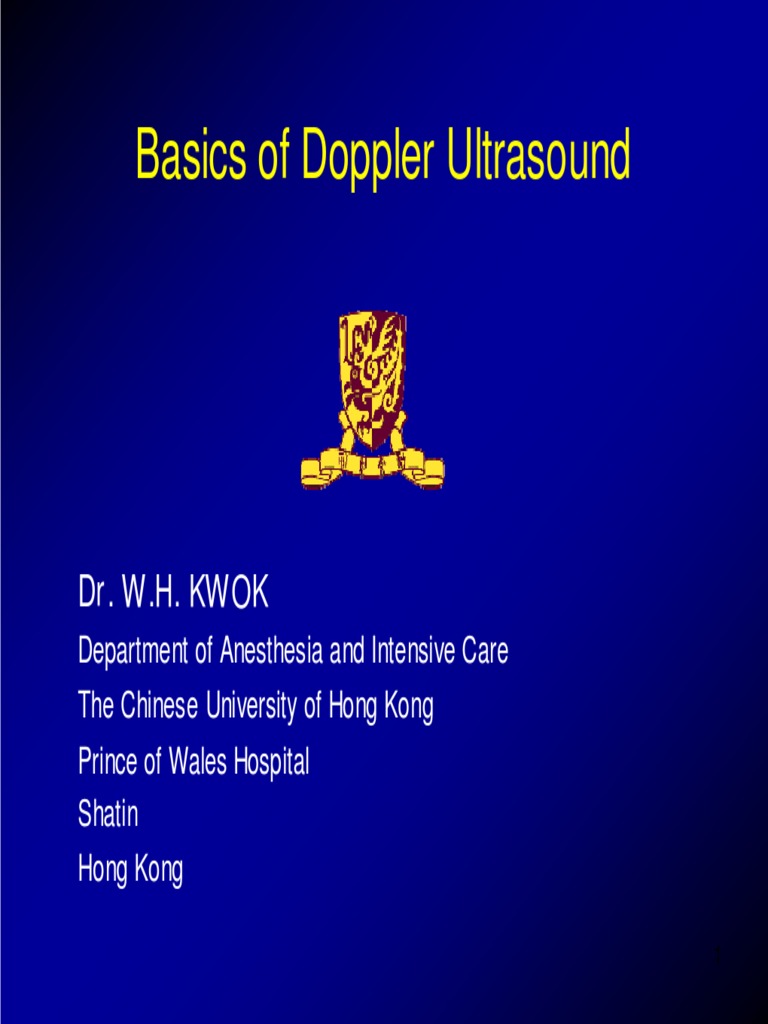 Basic of Doppler Ultrasound | PDF | Medical Ultrasound | Doppler Effect