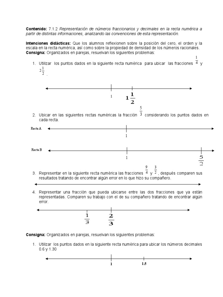 Fracciones en La Recta | PDF