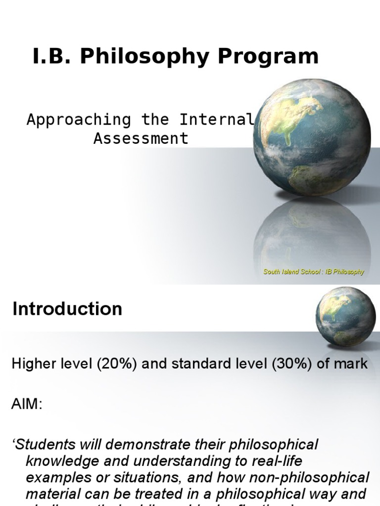 IB Philosophy Internal Assessment Guide | PDF | Argument | Critical ...