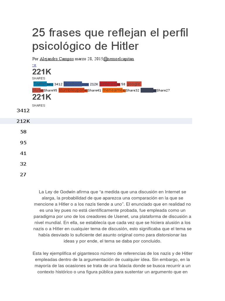 25 Frases que Revelan a Hitler | PDF | Adolf Hitler | nazismo