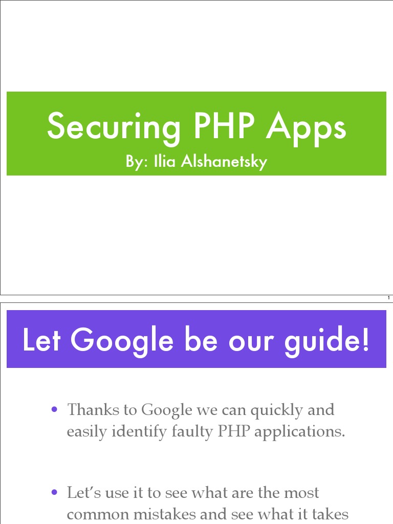 Zend Security, Securing PHP Applications | PDF | Php | Web Server