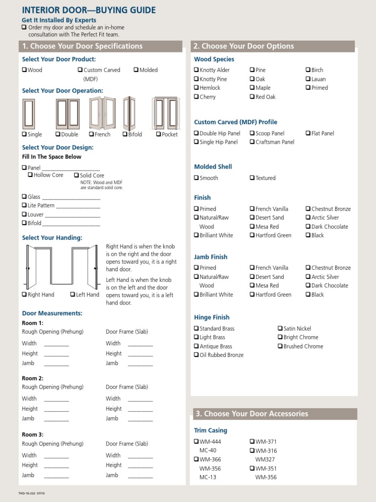 Interior Door Worksheet | PDF