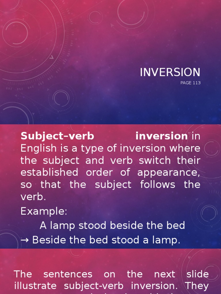 Subject-verb inversion explained | PDF | Subject (Grammar) | Rules