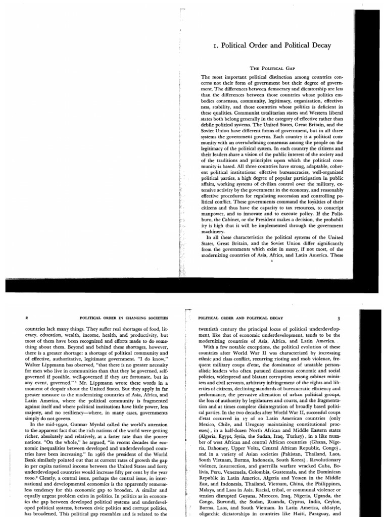 Political Order in Changing Societies PDF | PDF | Development Economics ...