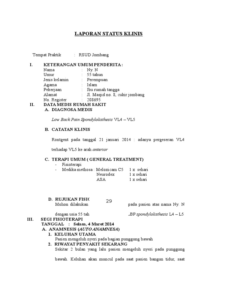 Laporan Status Klinis | PDF