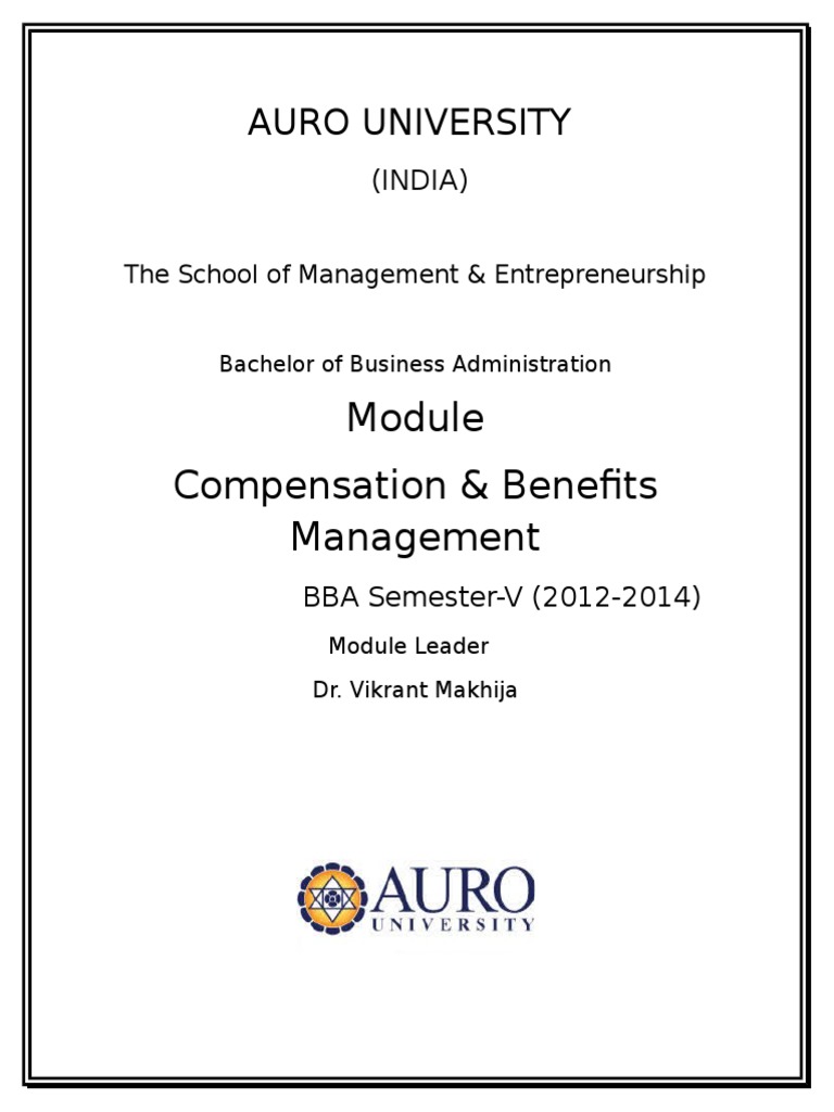 Compensation and Benefit Management Module Hand Book | PDF | Collective ...