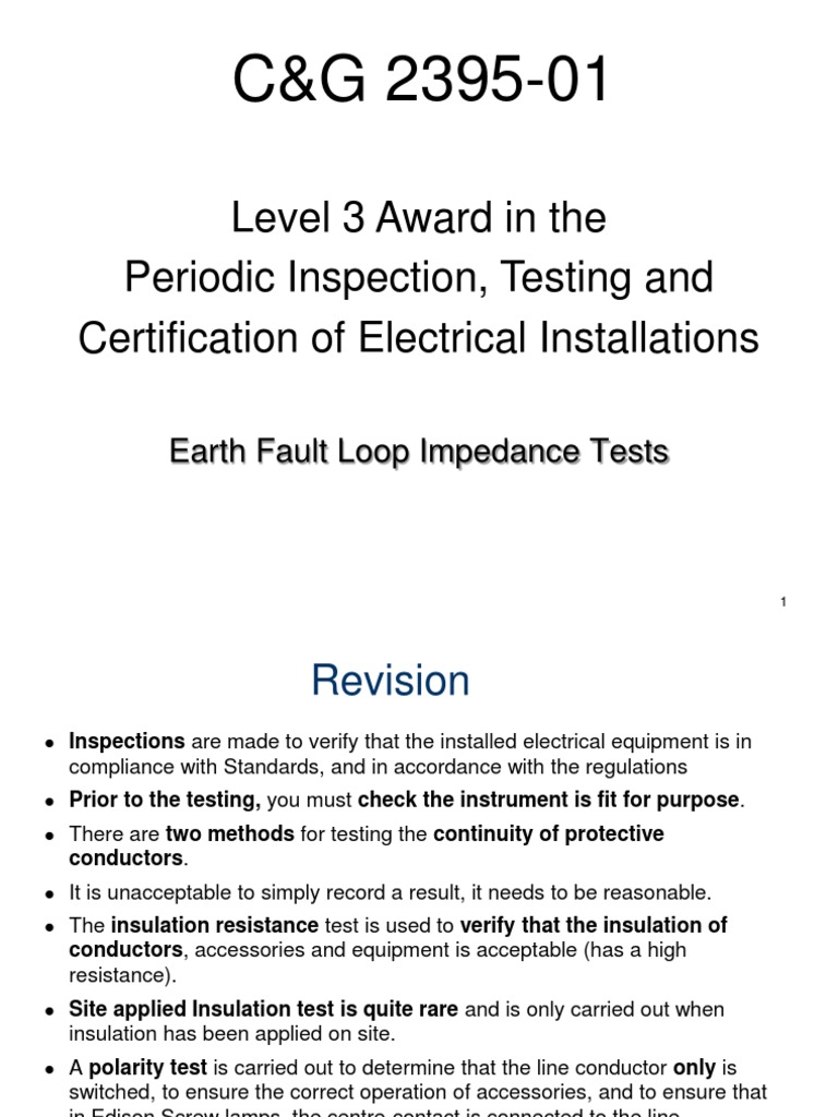 Earth Loop Impedance Tests PDF | PDF | Electrical Impedance | Equipment