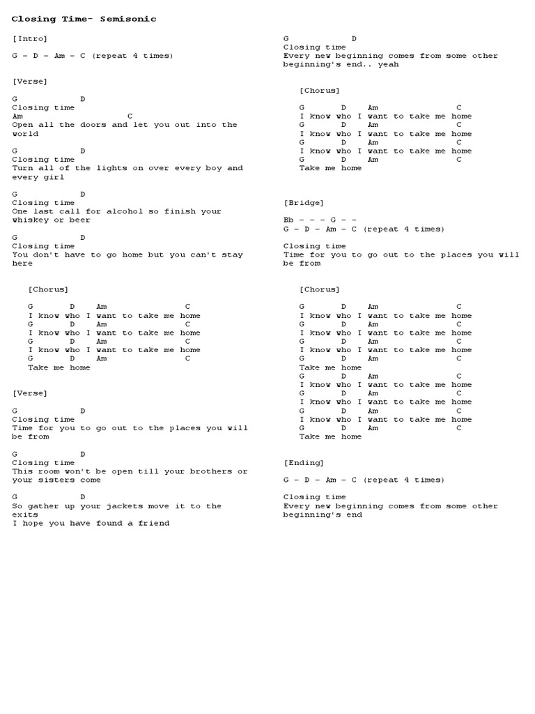 Closing Time - Semisonic | PDF