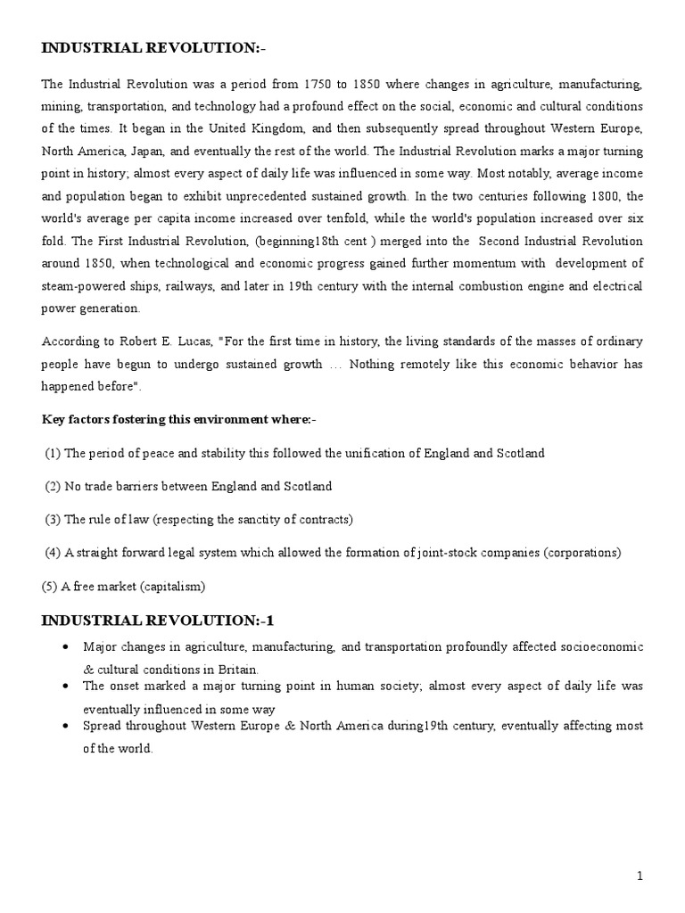 Industrial Revolution and Its Impacts On Town Planning | PDF ...