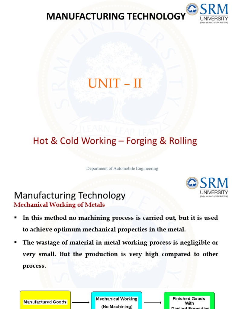 U 2, Hot&ColdWorking Forging Rolling | PDF | Forging | Rolling ...