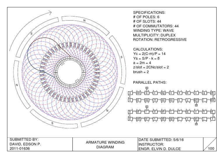 Armature Winding Diagram | PDF | Components | Power Engineering
