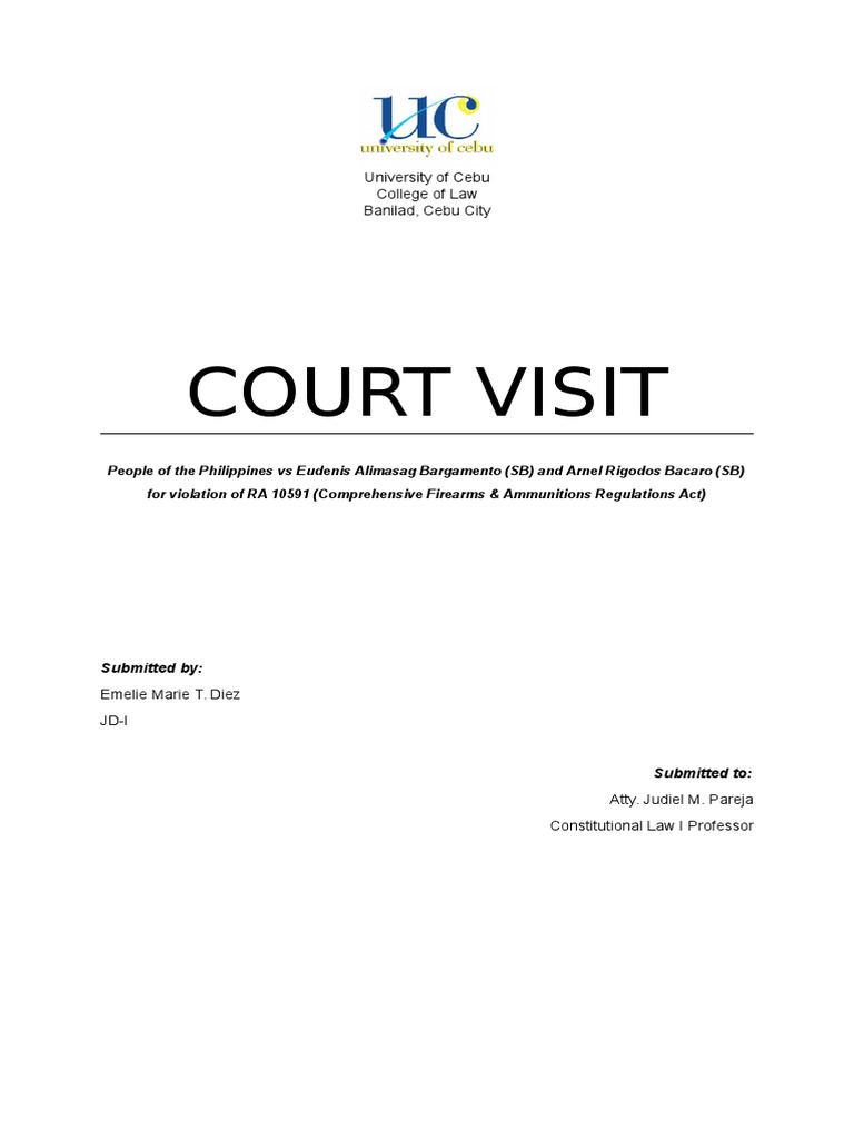 Court Visit Reaction Paper | PDF | Judge | Arrest