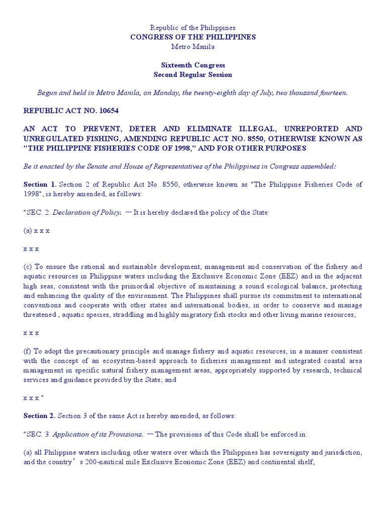 RA 10654 (Amendment) | Fine (Penalty) | Fish And Humans