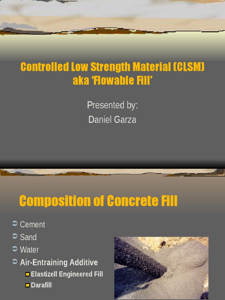 Controlled Low Strength Material (CLSM) | PDF