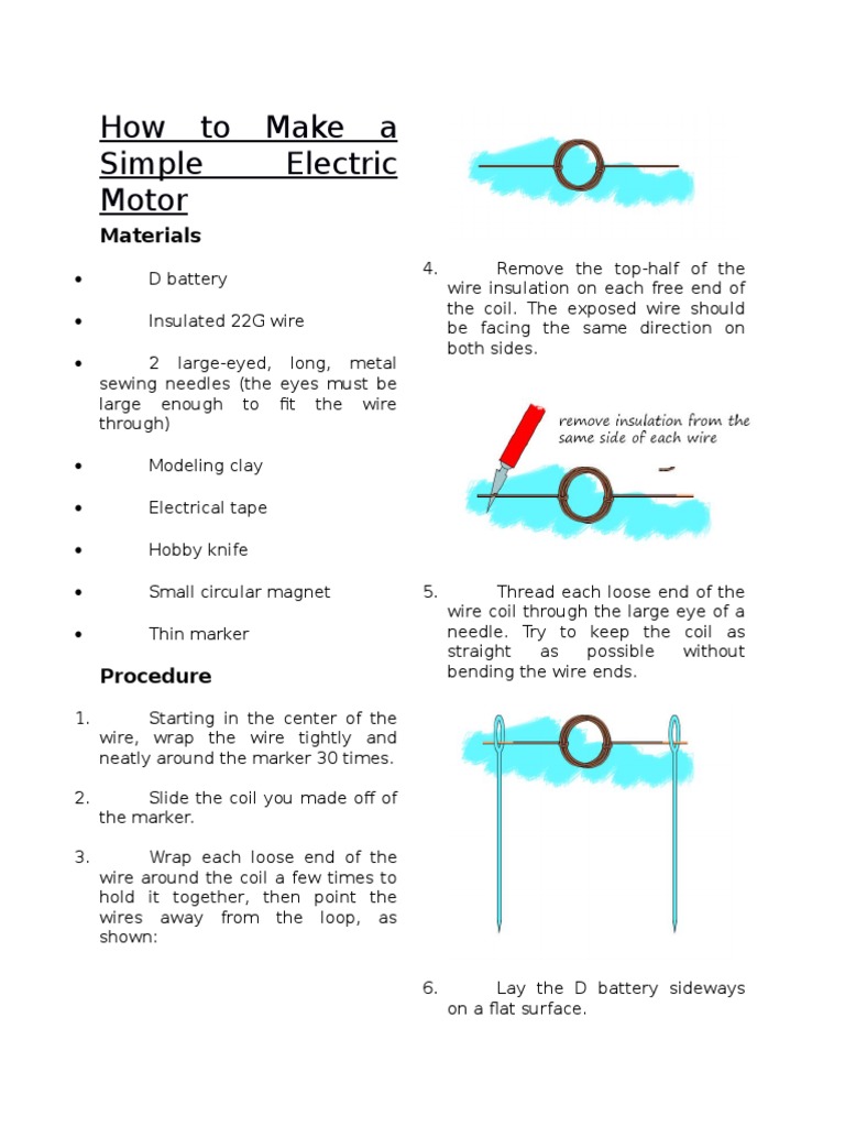 Simple Electric Motor Instructions | PDF