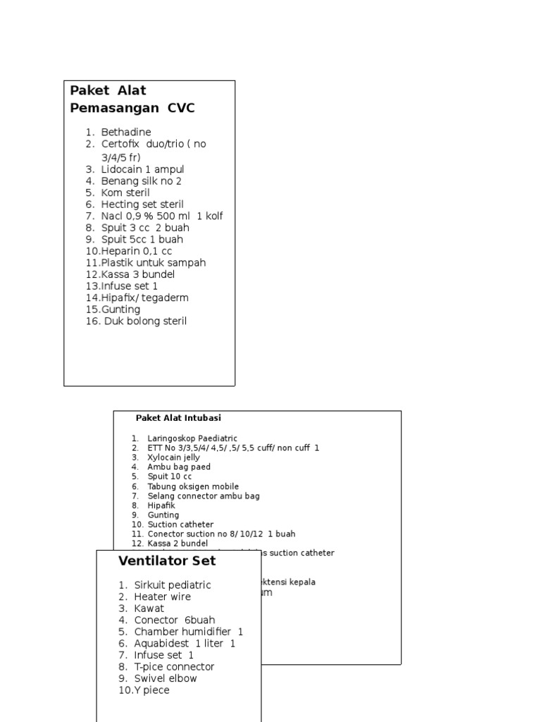 Paket Alat Pemasangan CVC | PDF