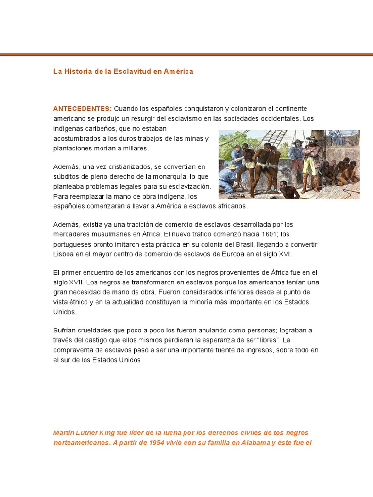 La Historia de La Esclavitud en América | PDF | Unión (guerra civil ...