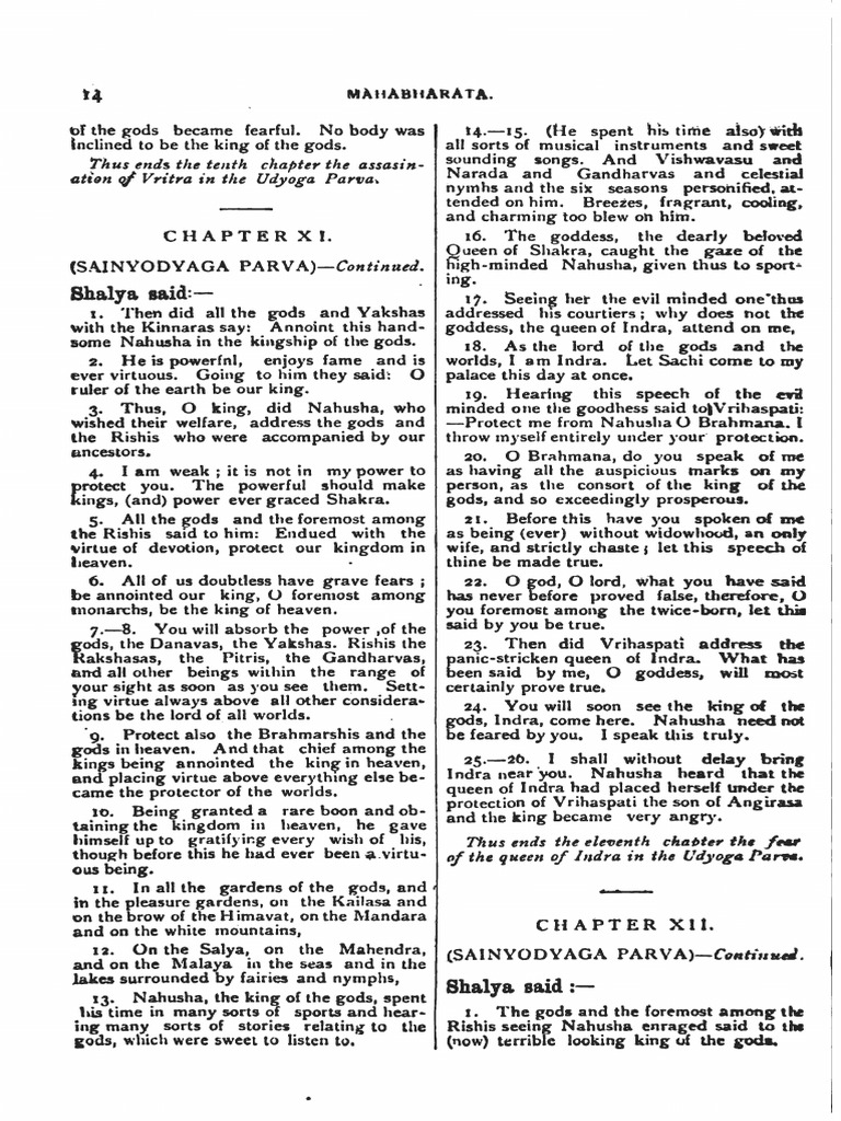 Nahusha | PDF | Heaven | Hindu Mythology