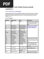 Daftar Singkatan Dalam Resep | PDF