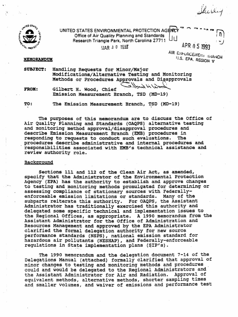 1993-03-30 EPA - Alternative Methods Approval Process PDF | PDF ...