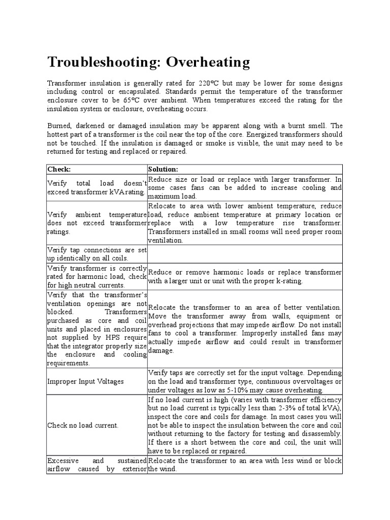Transformer Troubleshooting | PDF | Transformer | Insulator (Electricity)