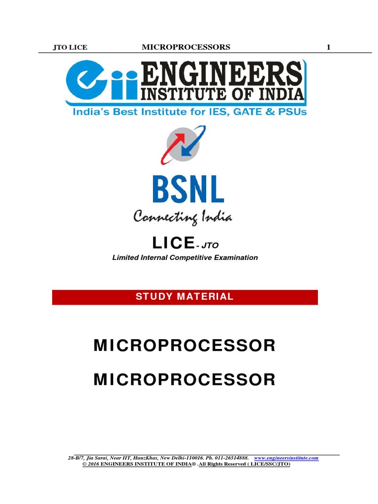 Microprocessors Jto Lice Study Material Sample Download Free Pdf