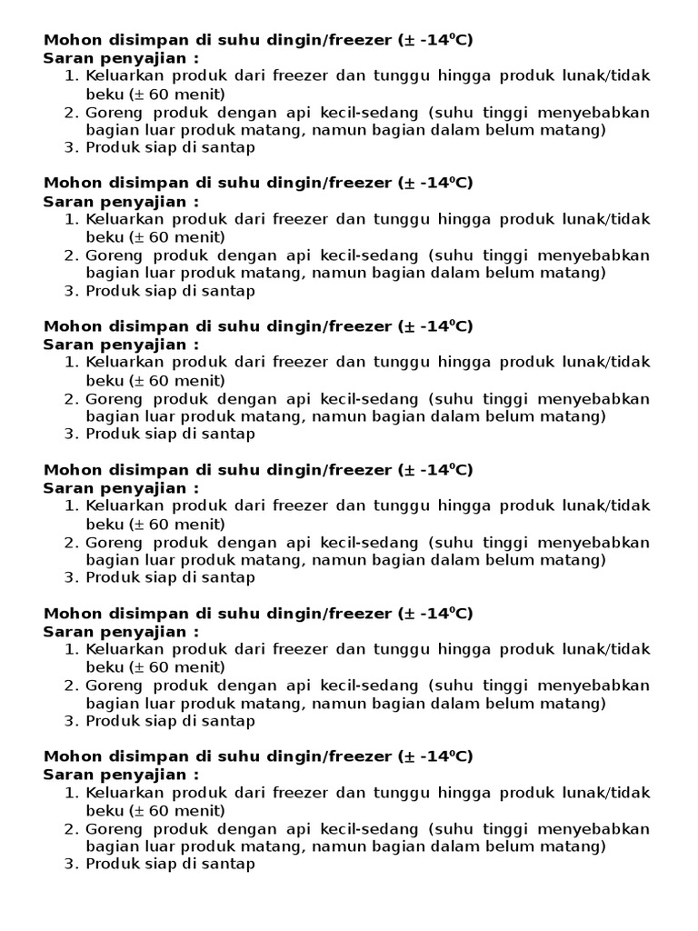 Saran Penyajian | PDF