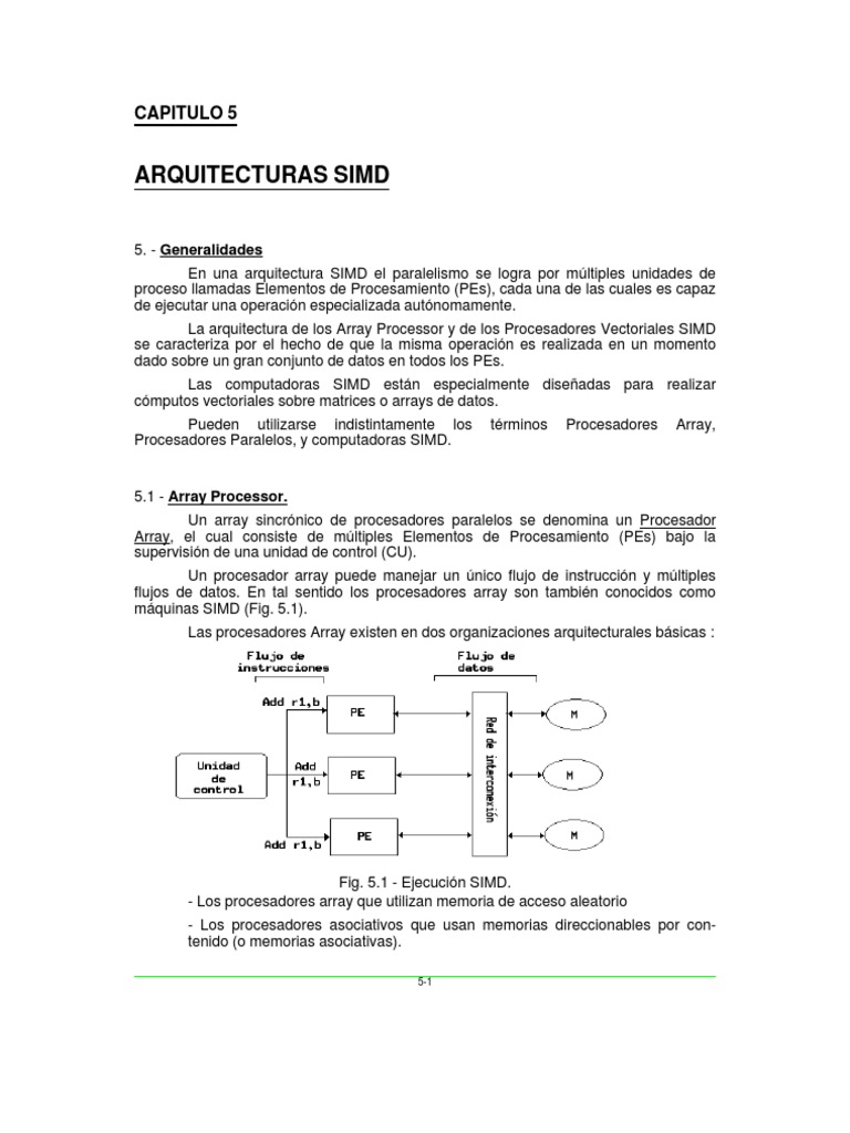 Arquitectura SIMD | PDF | Unidad Central de procesamiento | Estructura de datos de matriz