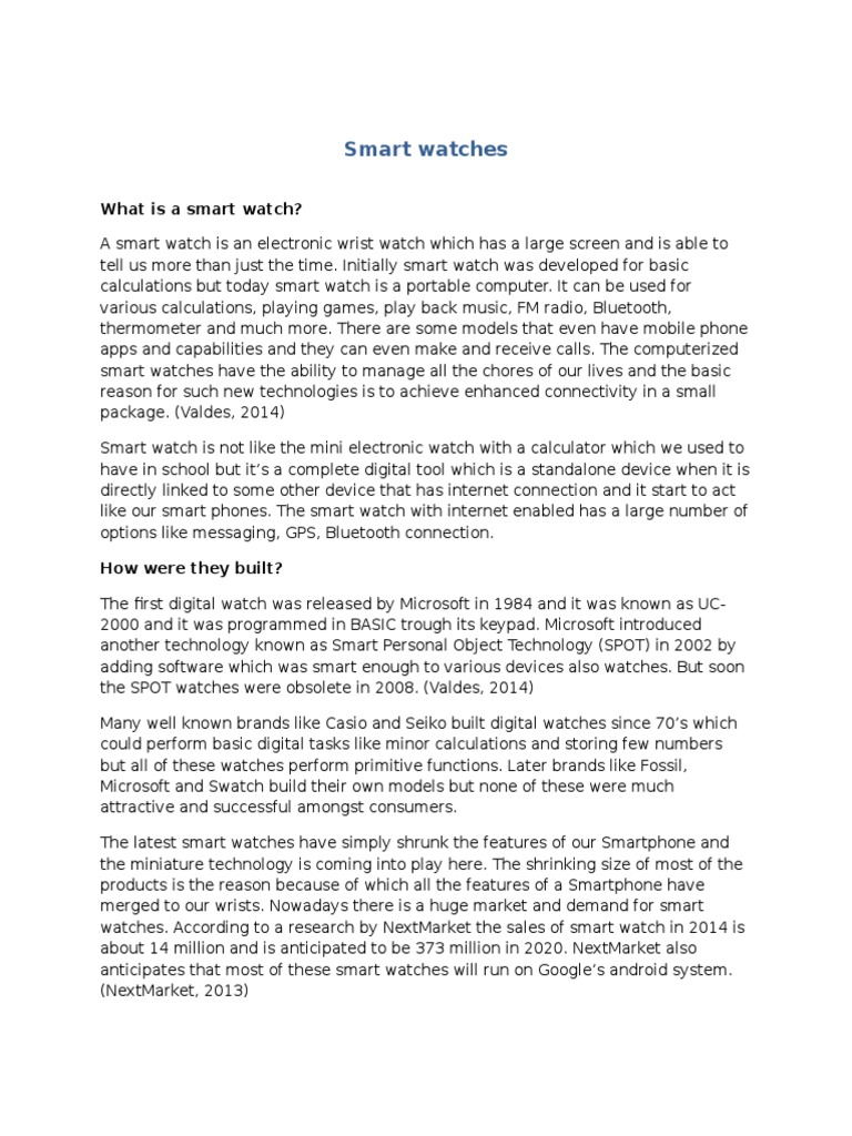 Smart Watches | PDF | Smartwatch | Watch