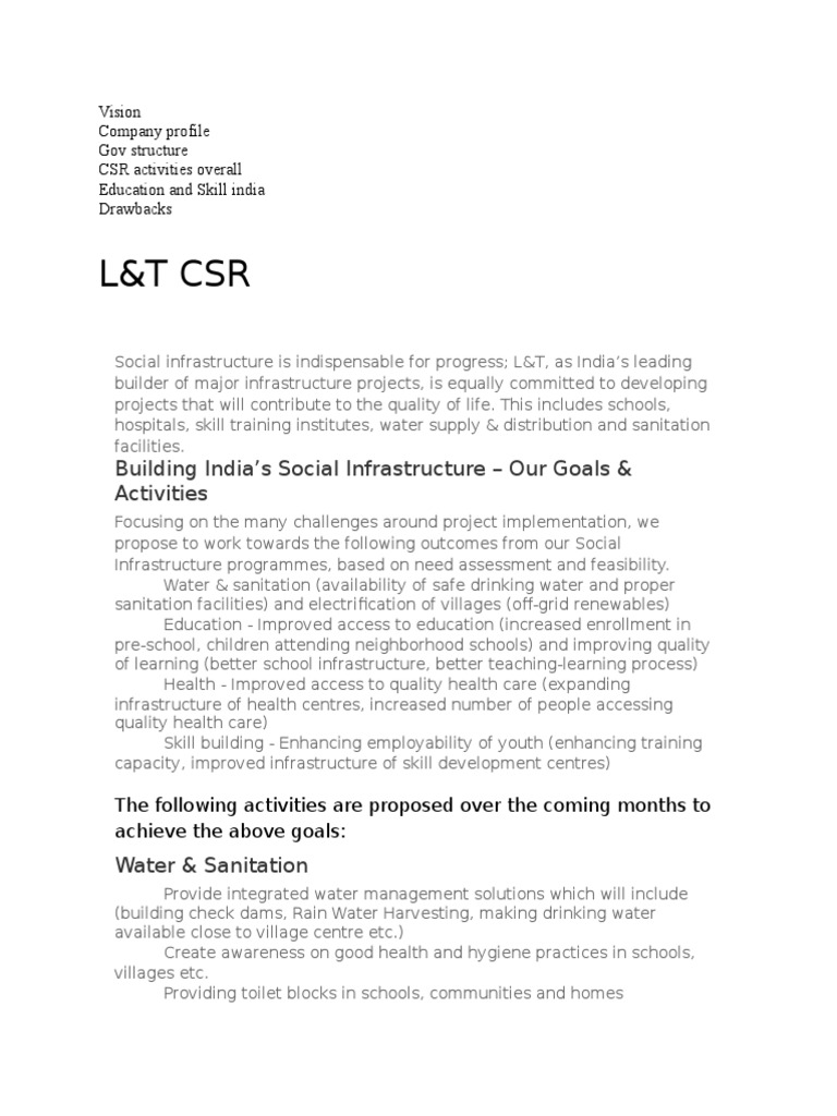 L&T CSR | PDF | Disability | Infrastructure