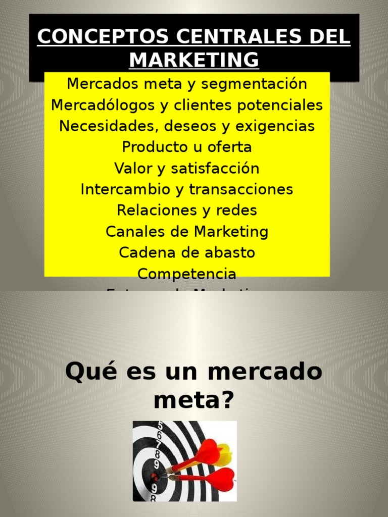 Conceptos Centrales Del Marketing Completo | PDF | Marketing | Mercado (economía)