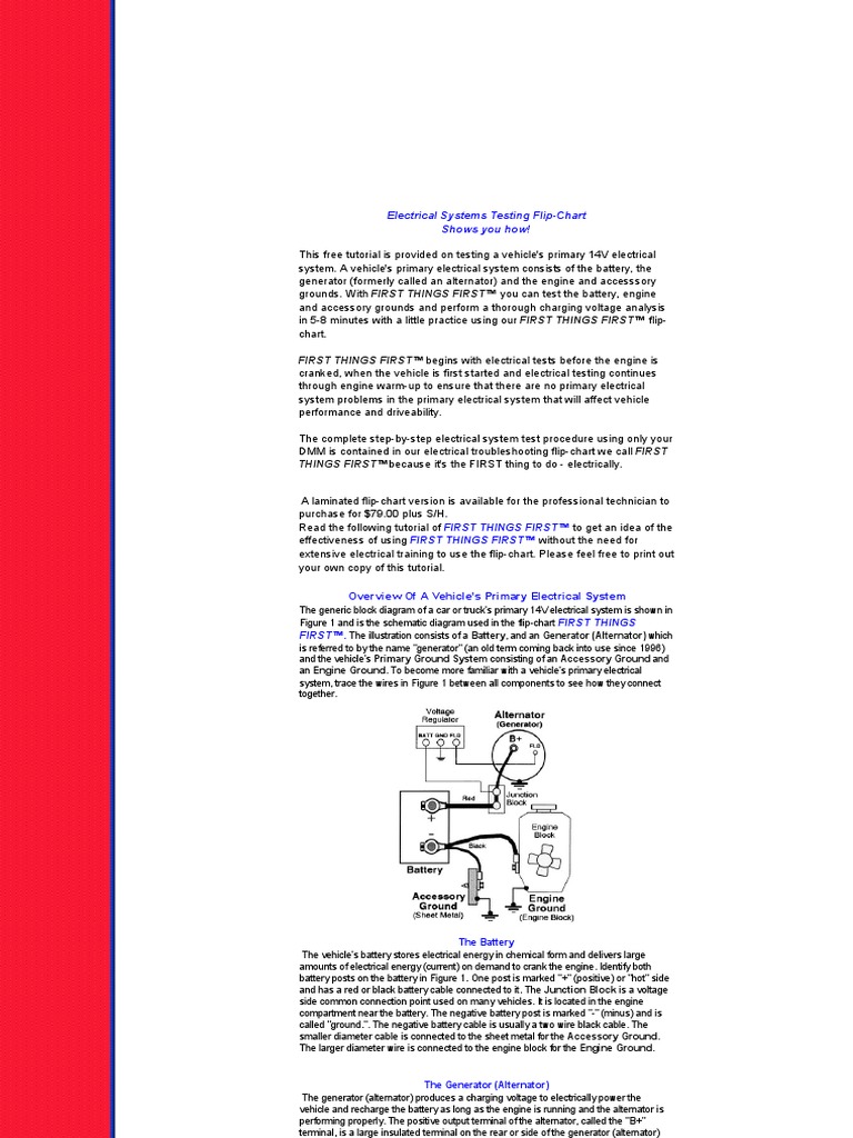 Car Electrical System | PDF | Battery (Electricity) | Electric Generator