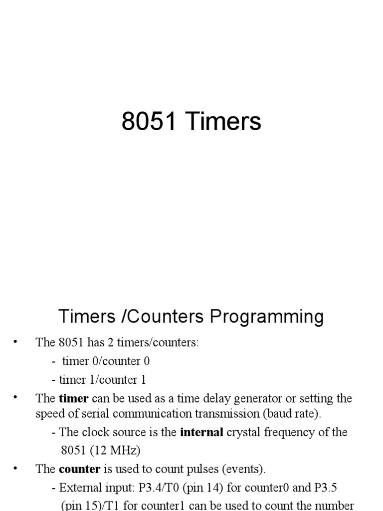 8051 Timers: An Overview of Timer Modes, Registers, and Programming ...