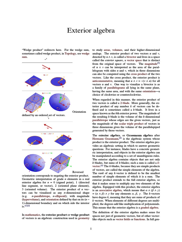Exterior Algebra | PDF | Vector Space | Determinant