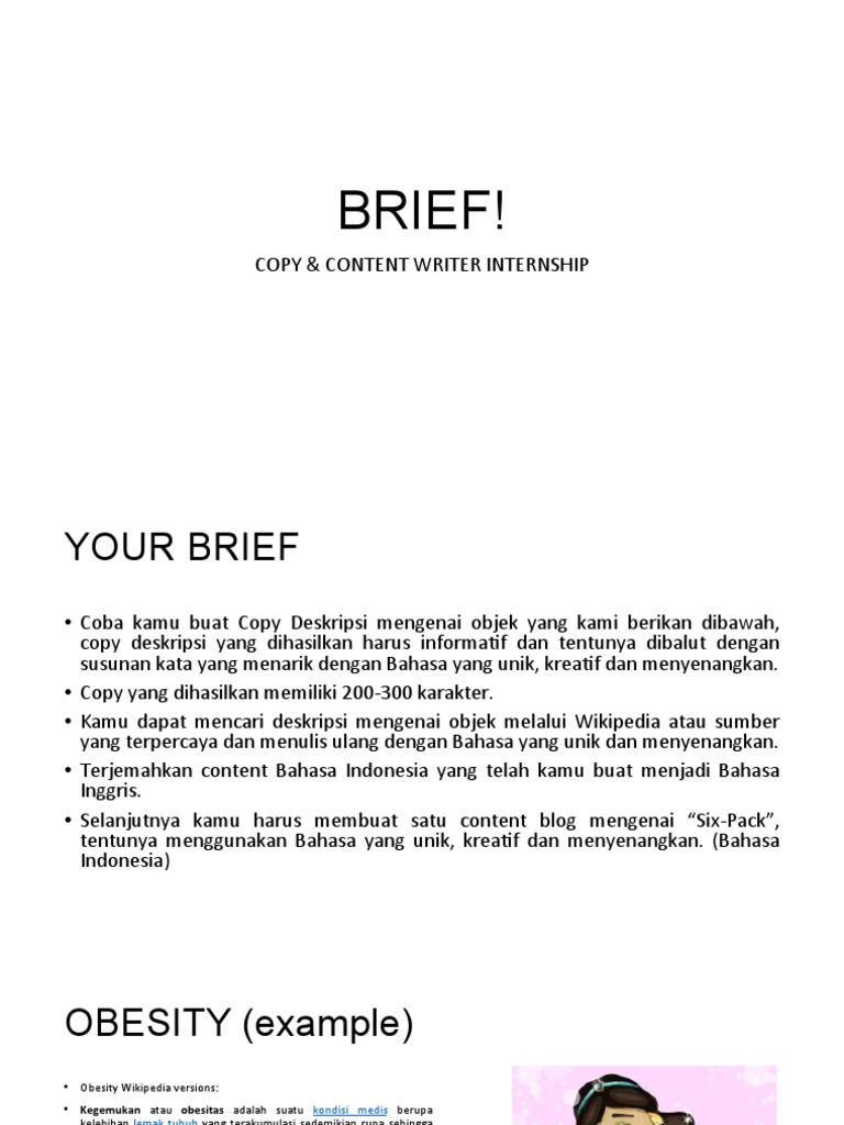 Brief Copywriter Magang 2016 | PDF