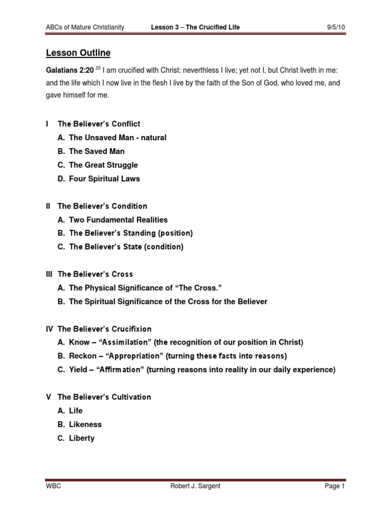 Lesson 3 - The Crucified Life | PDF | Baptism | Epistle To The Romans