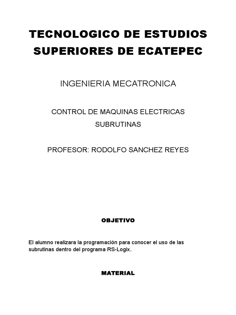 Programación de Subrutinas en RS-Logix | PDF | Programa de computadora | Programación