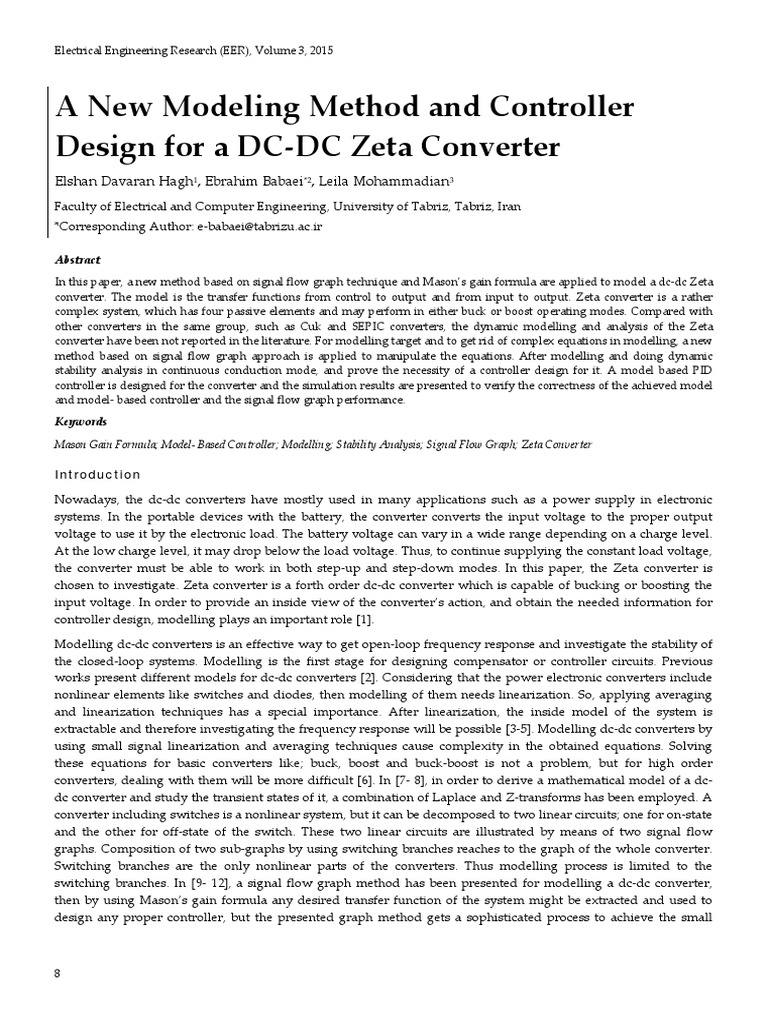 A New Modeling Method and Controller Design For A DC-DC Zeta Converter ...
