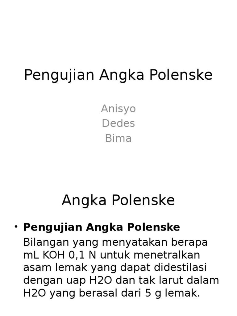 Angka Polenske | PDF