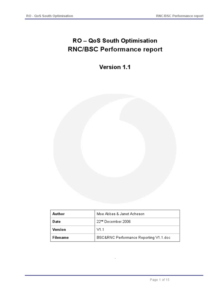 BSC&RNC Performance Monitoring | PDF | Information Retrieval | Quality ...