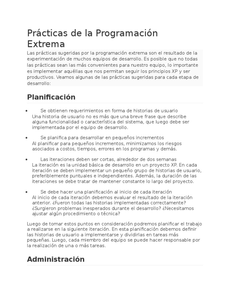 Programacion Extrema | PDF | Examen de la unidad | Planificación