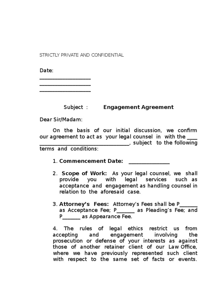 Engagement Agreement - SAMPLE | PDF