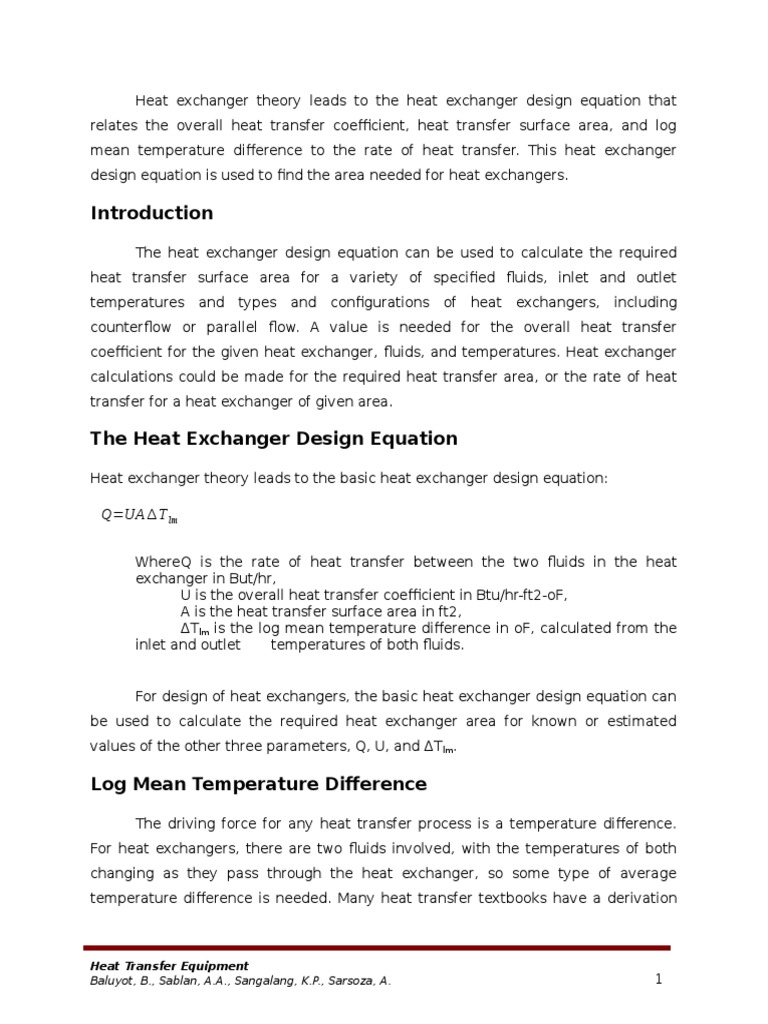 Heat Transfer Equipment | PDF | Heat Exchanger | Heat Transfer