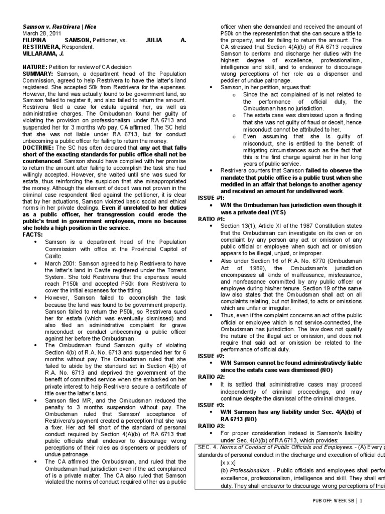 Samson v. Restrivera | PDF | Fraud | Negligence