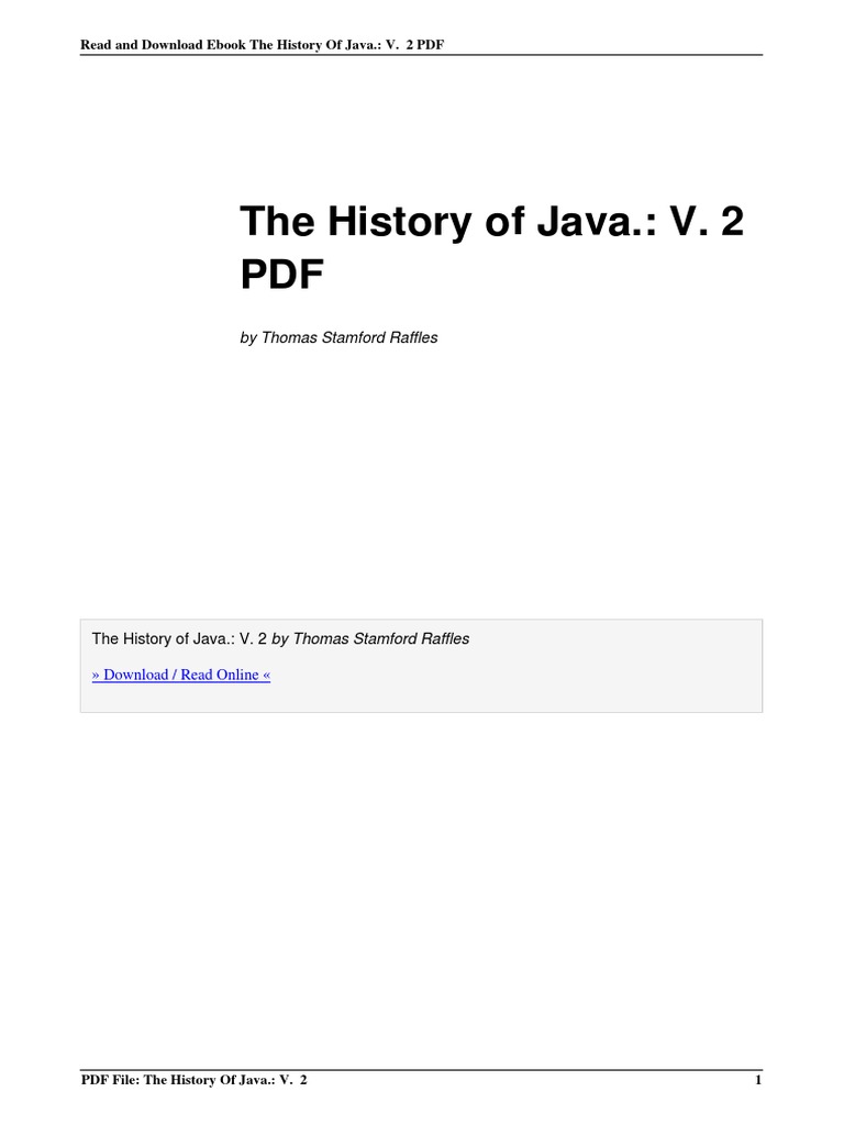 The History of Java. - V. 2 | PDF | Java | Computing And Information ...