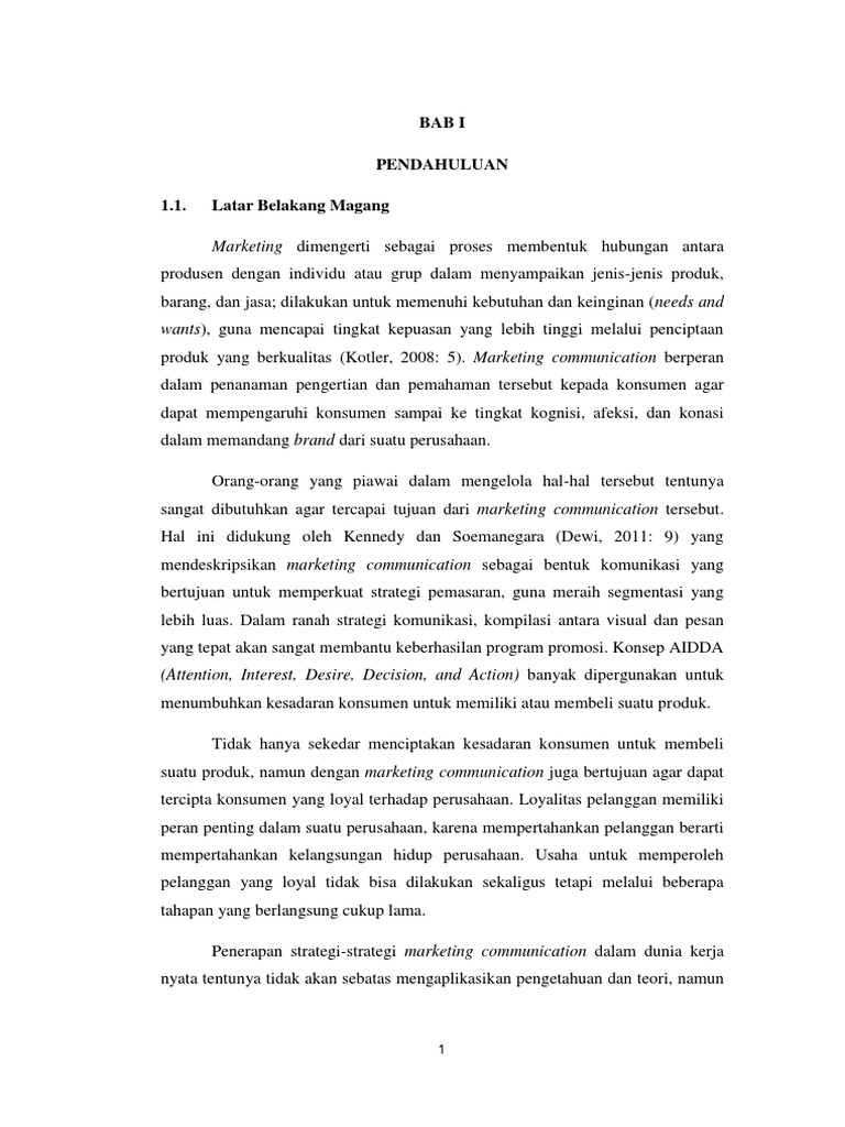 Contoh Proposal Magang Marcomm | PDF