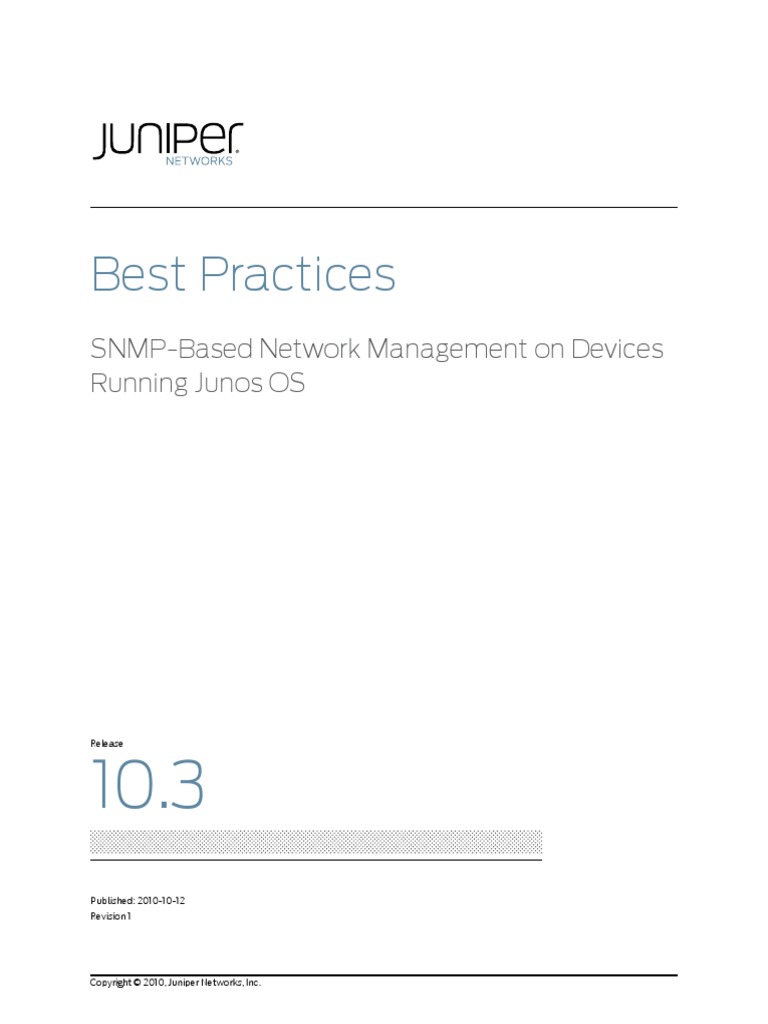 Junos Os SNMP Best Practices | PDF | Computer Network | Computer Networking