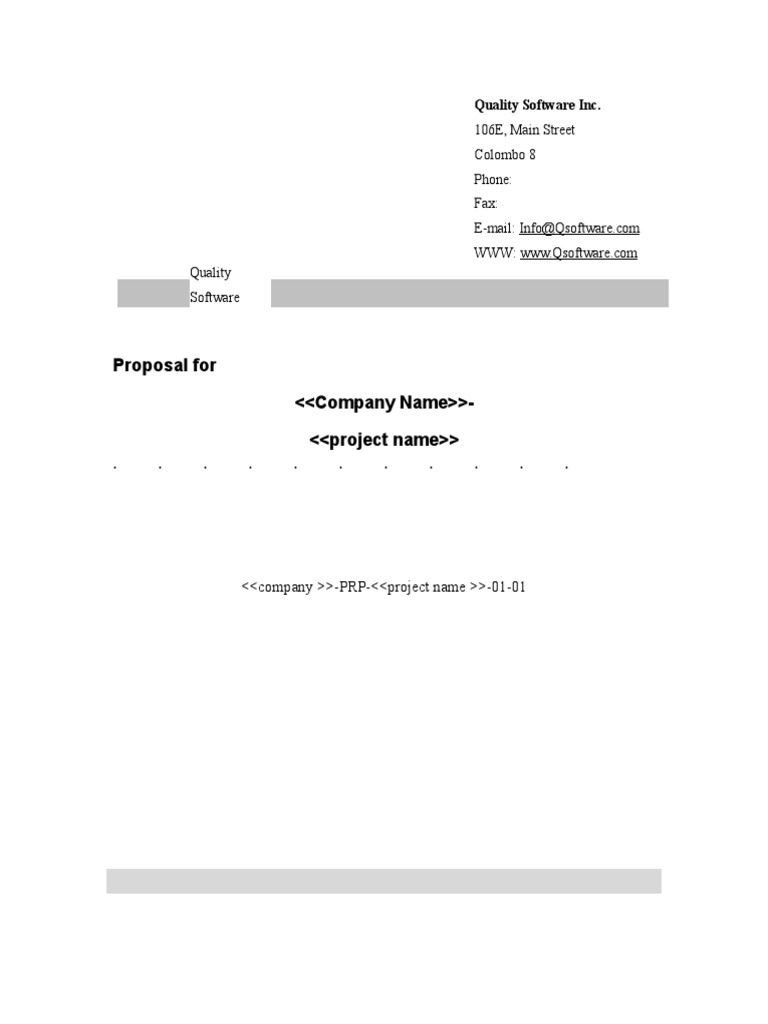 Project Proposal Template | PDF | Pricing | Software
