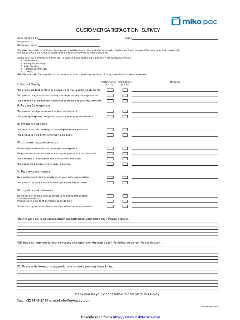 Customer Satisfaction Survey Template | PDF | Business