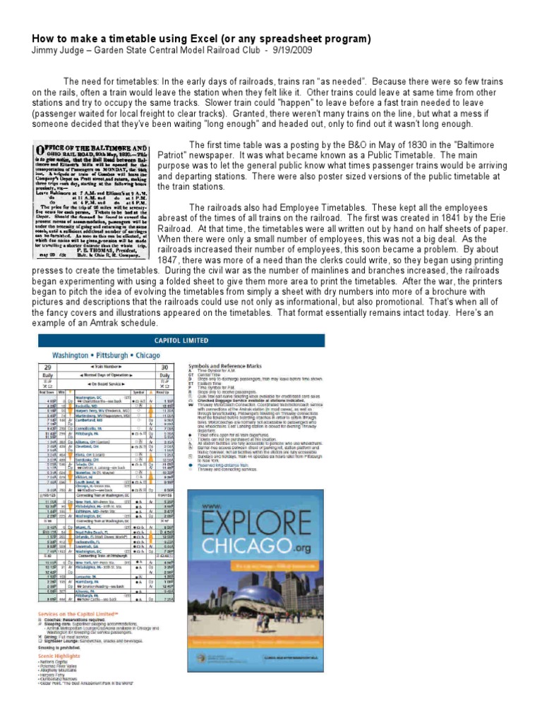 How To Make A Time Table in Excel | PDF | Rail Transport | Train